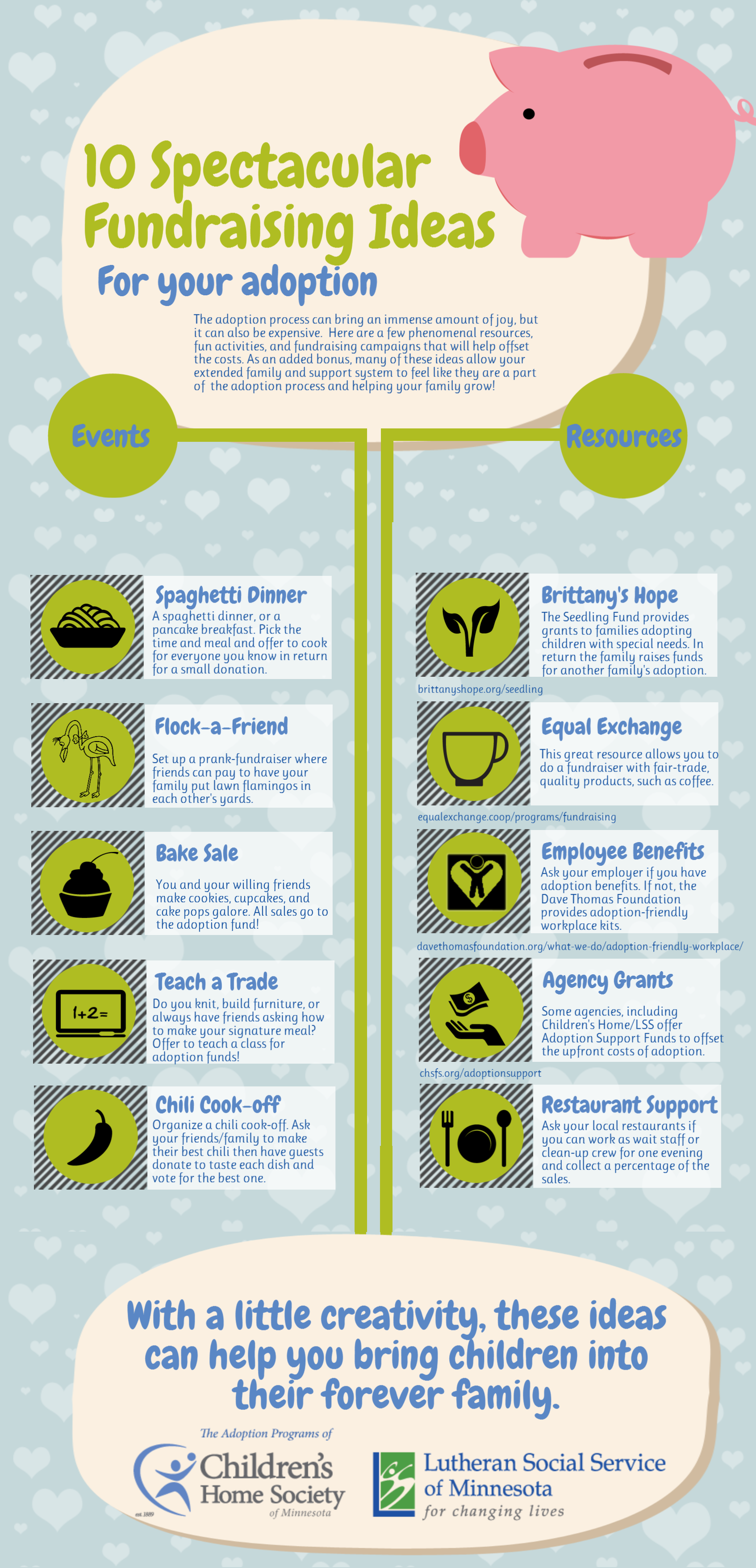 Infographic 10 Spectacular Adoption Fundraising Ideas CHLSS